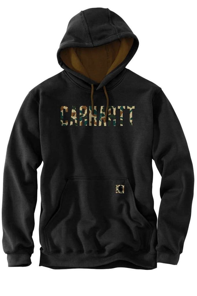 Bluza męska z kapturem Carhartt Midweight Camo Logo BLK czarny w ...